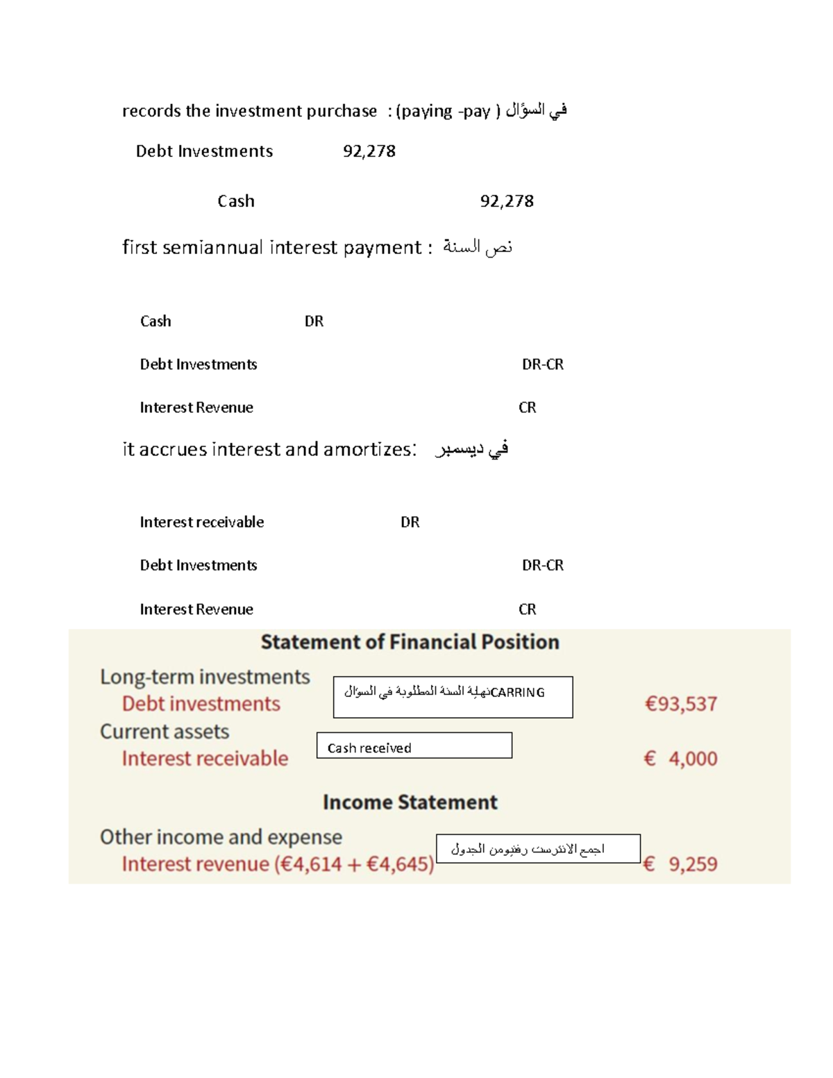 Records the investment purchase - Held-for-collection : intention is to ...