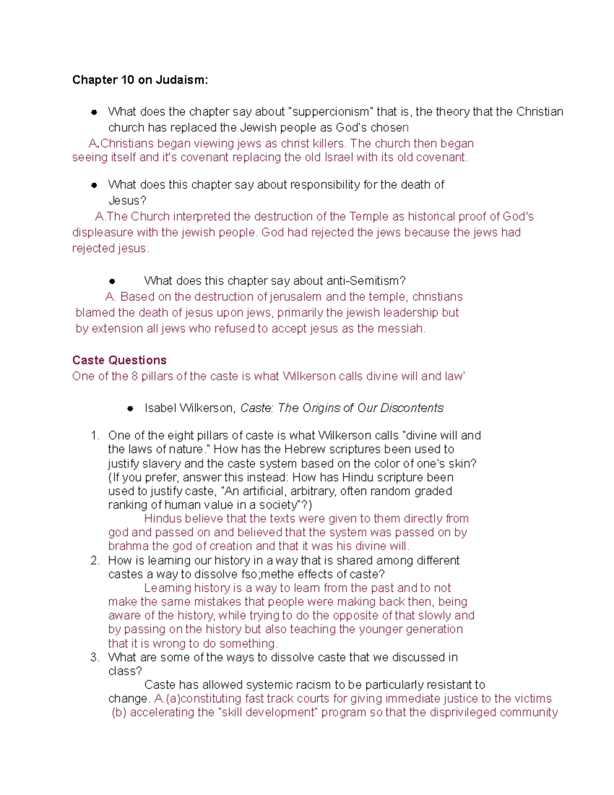 Study Guide Fall 2021 Theology - Chapter 10 on Judaism: What does the ...