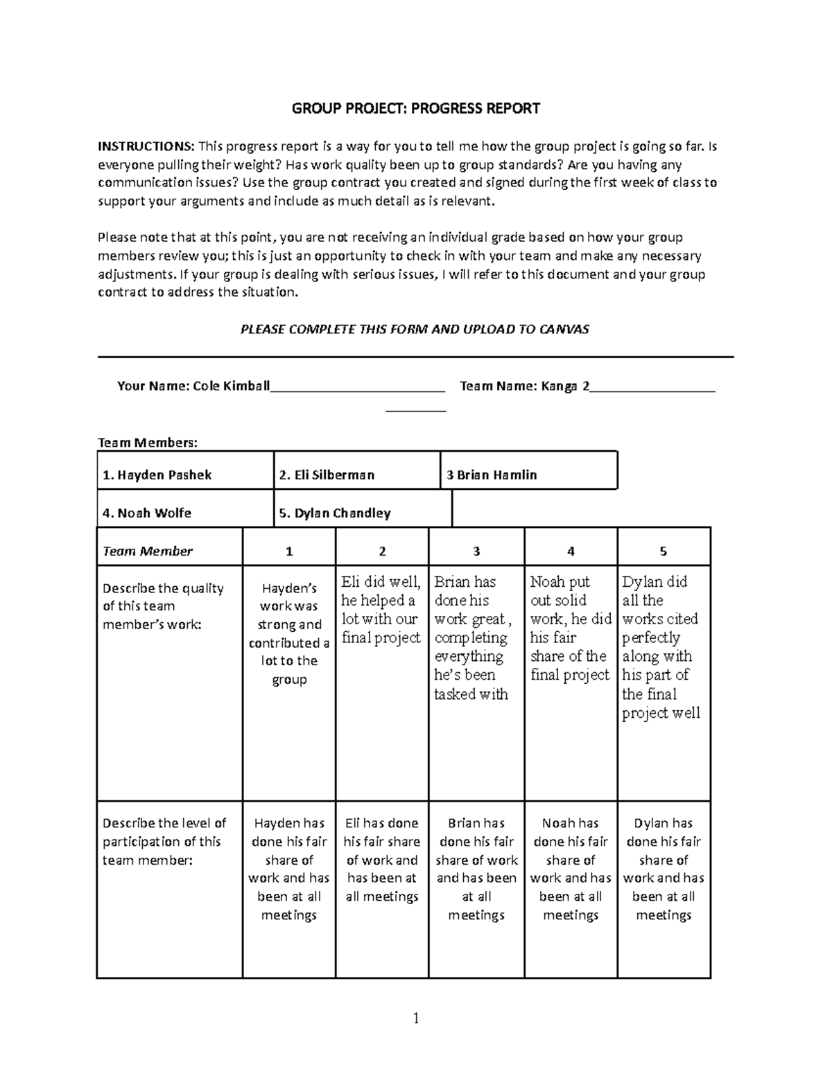Group project progress report - GROUP PROJECT: PROGRESS REPORT ...