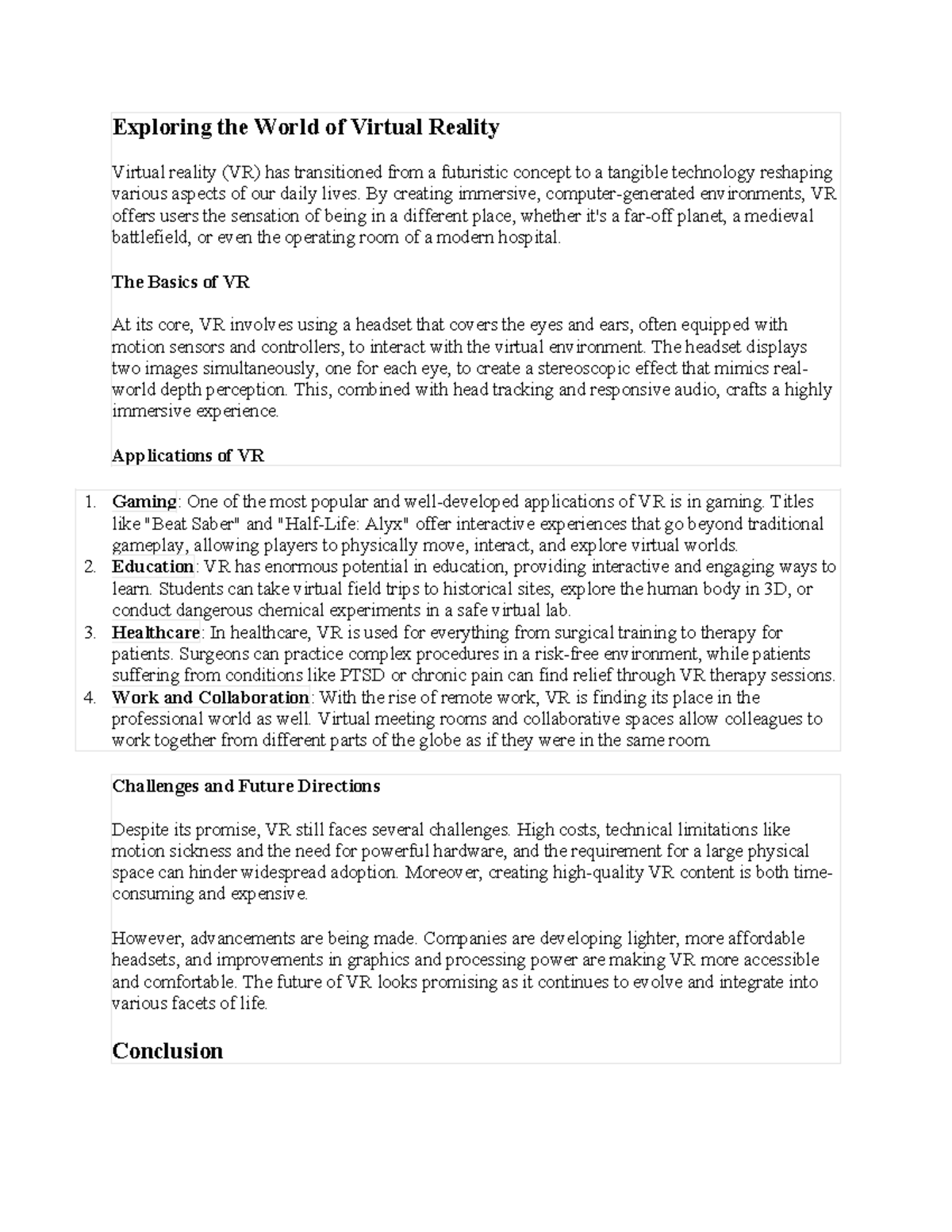 Exploring the World of Virtual Reality - By creating immersive ...