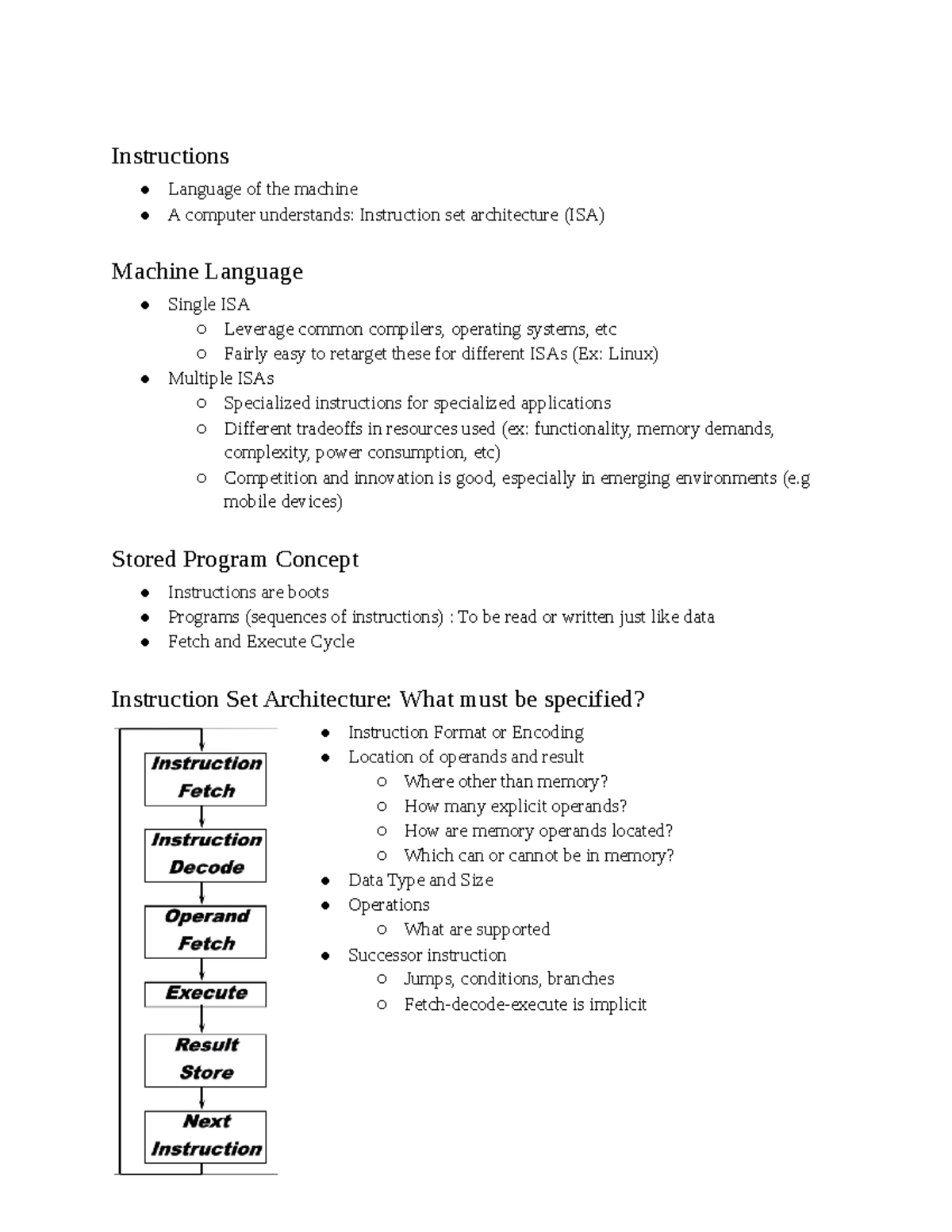 Lecture 3 - Instructions Language of the machine A computer understands ...