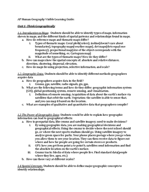 Chapter 1 APHG Notes - ★ 1 WHAT IS HUMAN GEOGRAPHY - exploring why ...