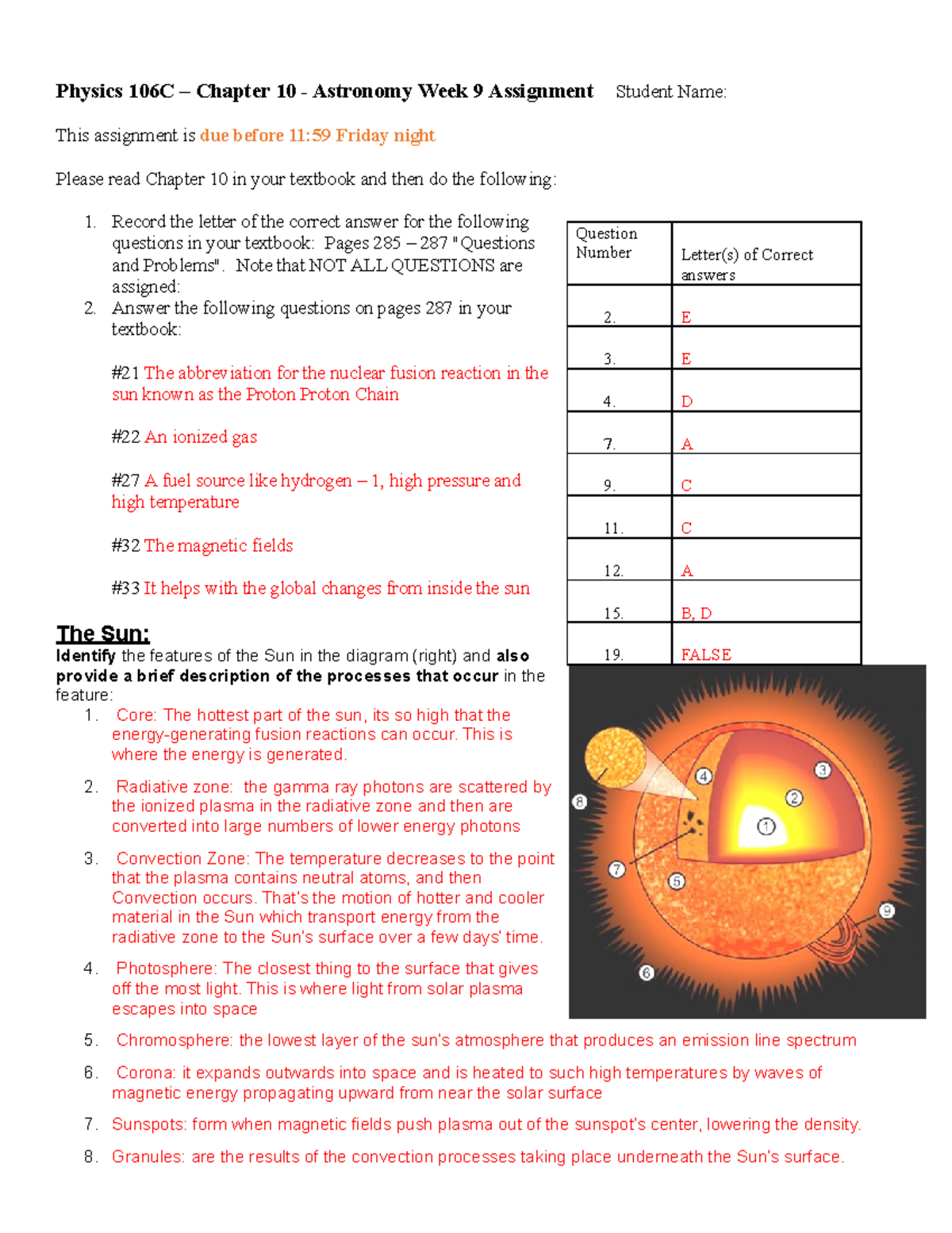 Assignment #9-1 - ninth assignemnt - Physics 106C – Chapter 10 ...