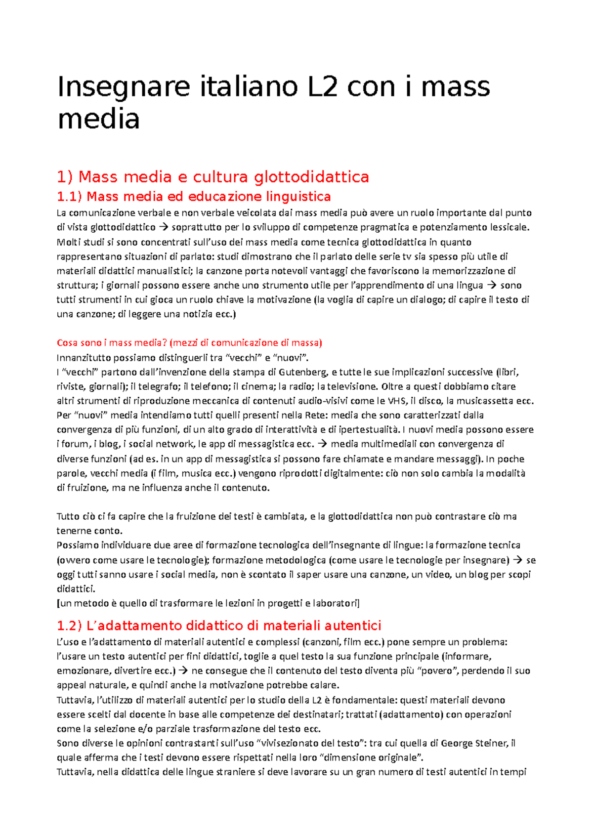 Insegnare italiano L2 con i mass media - Insegnare italiano L2 con i ...