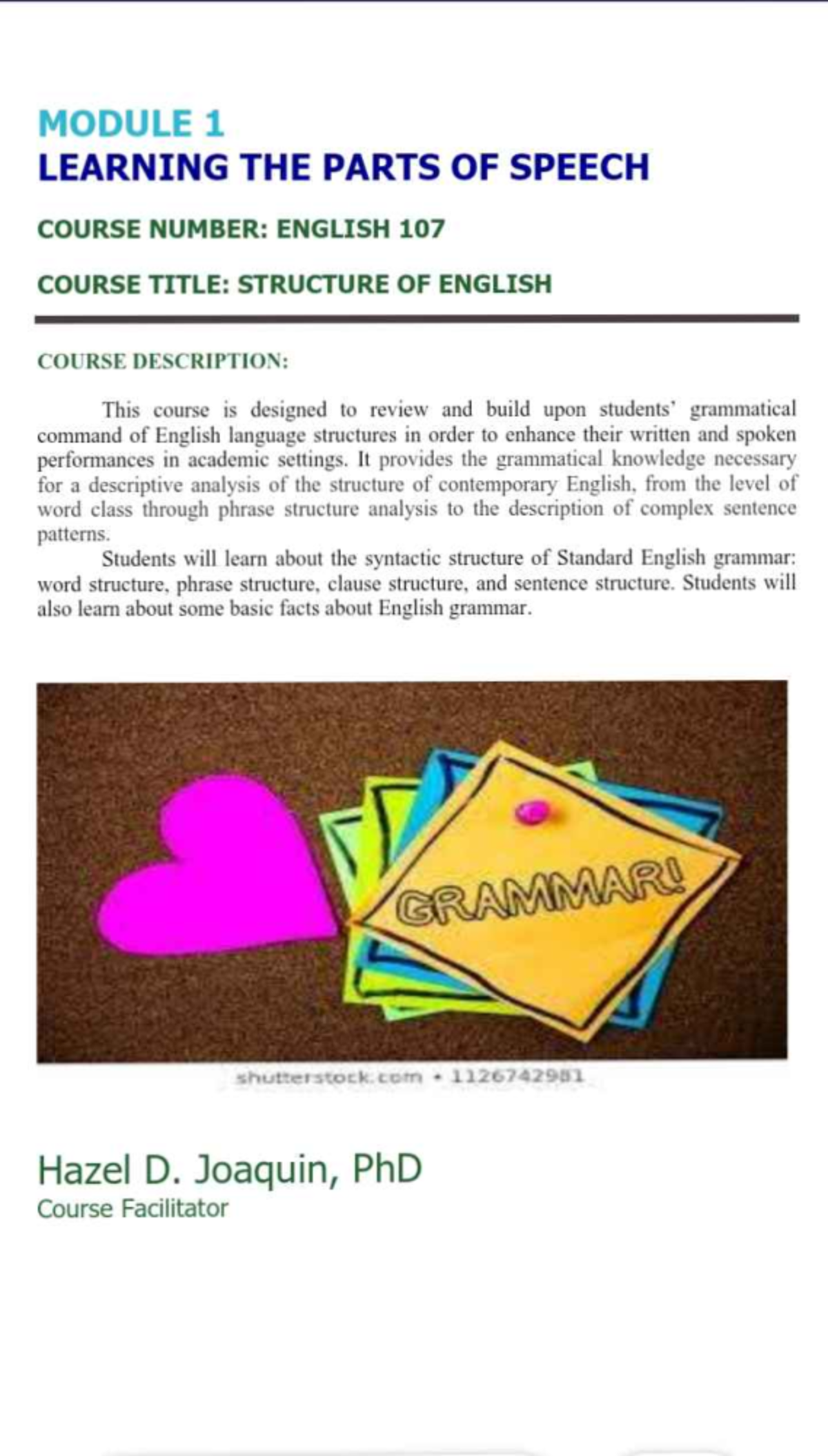 SOE-Verb, Noun, preposition etc - Secondary Education Major in English ...