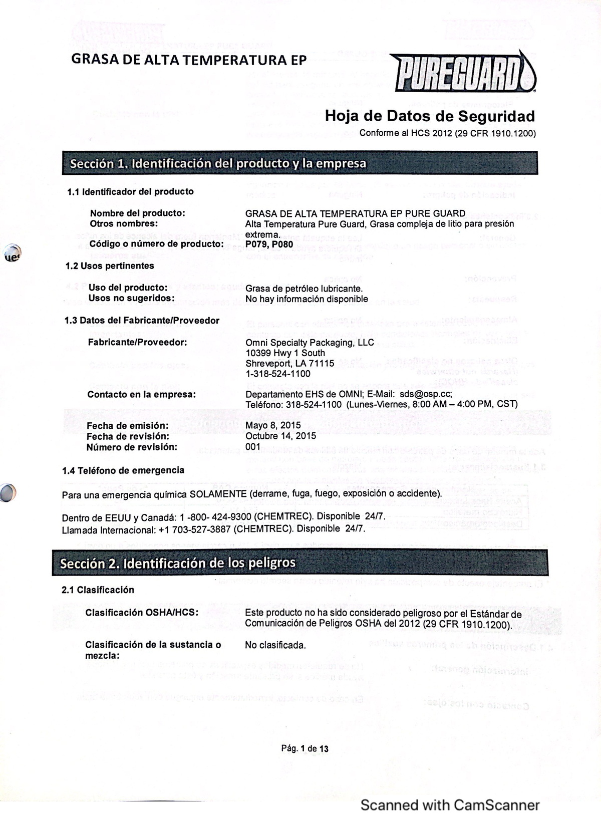 HDS Grasa DE ALTA Temperatura EP - Adminidtracion Salud Ocupacional ...