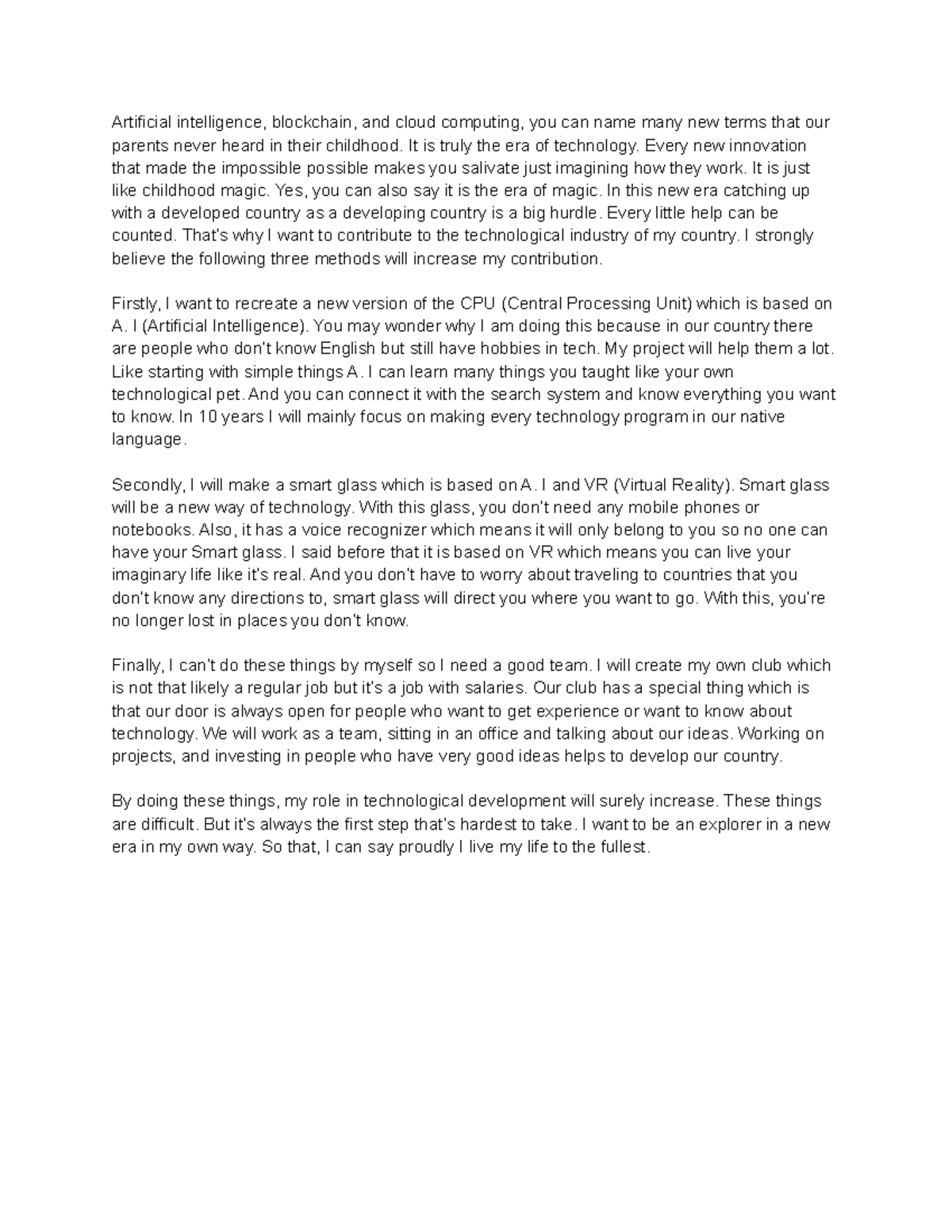 Where Do You See Yourself in 10 Years Scholarship Essay - Artificial ...