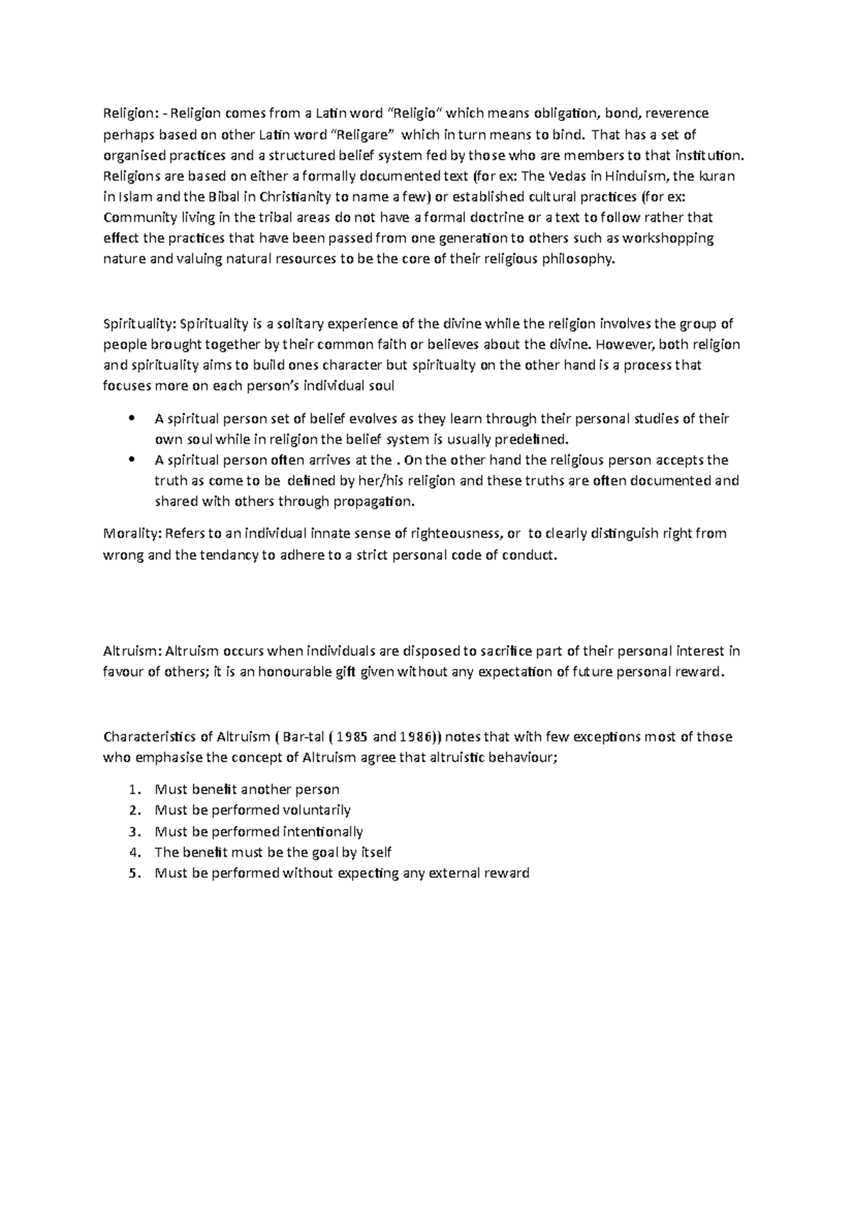 Happiness Notes Module 5 Religion Religion Comes From A Latin Word