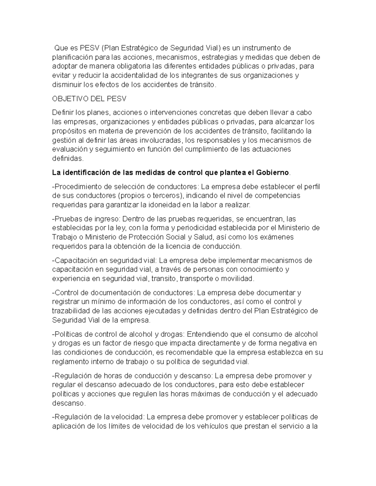 Que es PESV - Que es PESV - Que es PESV (Plan Estratégico de Seguridad ...