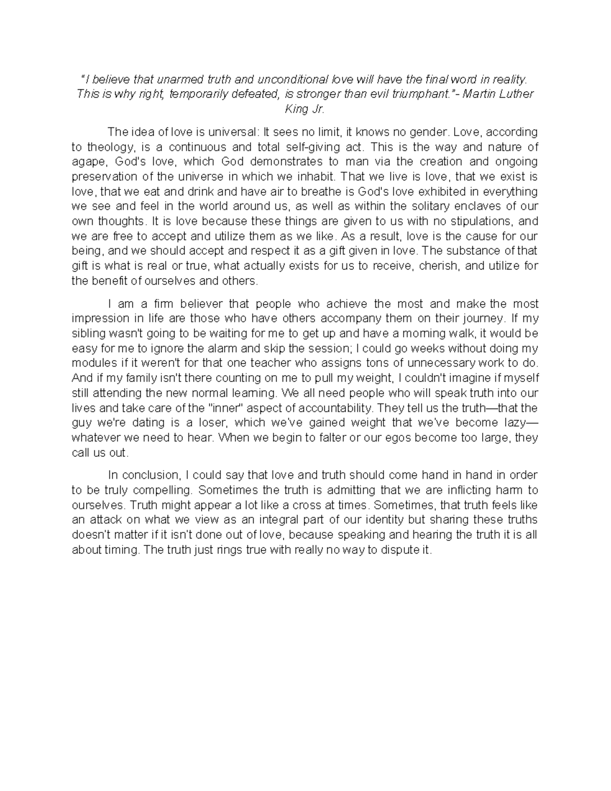 Life and Works of Rizal: Essay on Truth and Love - “I believe that ...