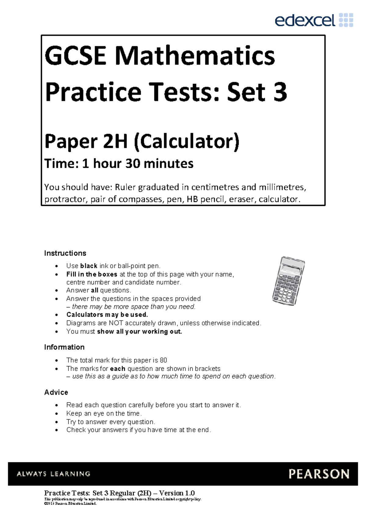 gcse history work stuff - Practice Tests: Set 3 Regular (2H) – Version ...