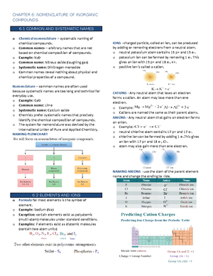 Inorg Chem (LEC) - Complete notes - BSMT1-B Chapter 5: Early Atomic ...
