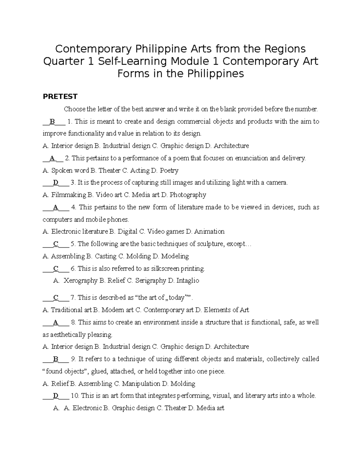 Quarter 1 Module 1 - Accounting - Contemporary Philippine Arts from the ...