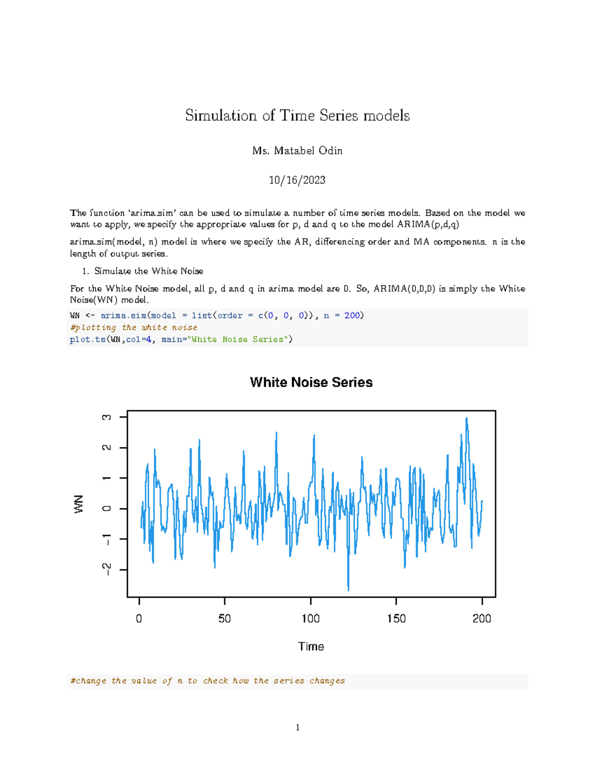 Simulation of time series models practs - Simulation of Time Series ...