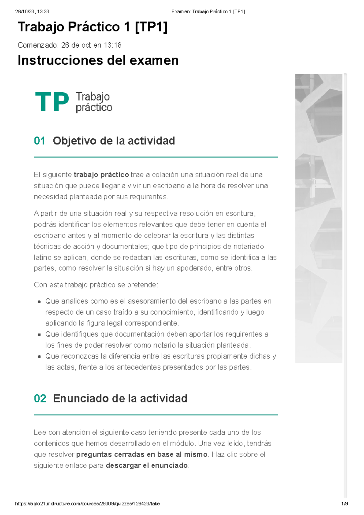 Tp 1 metodologia 80% - tp1 - Trabajo Práctico 1 [TP1] Comenzado: 26 de ...