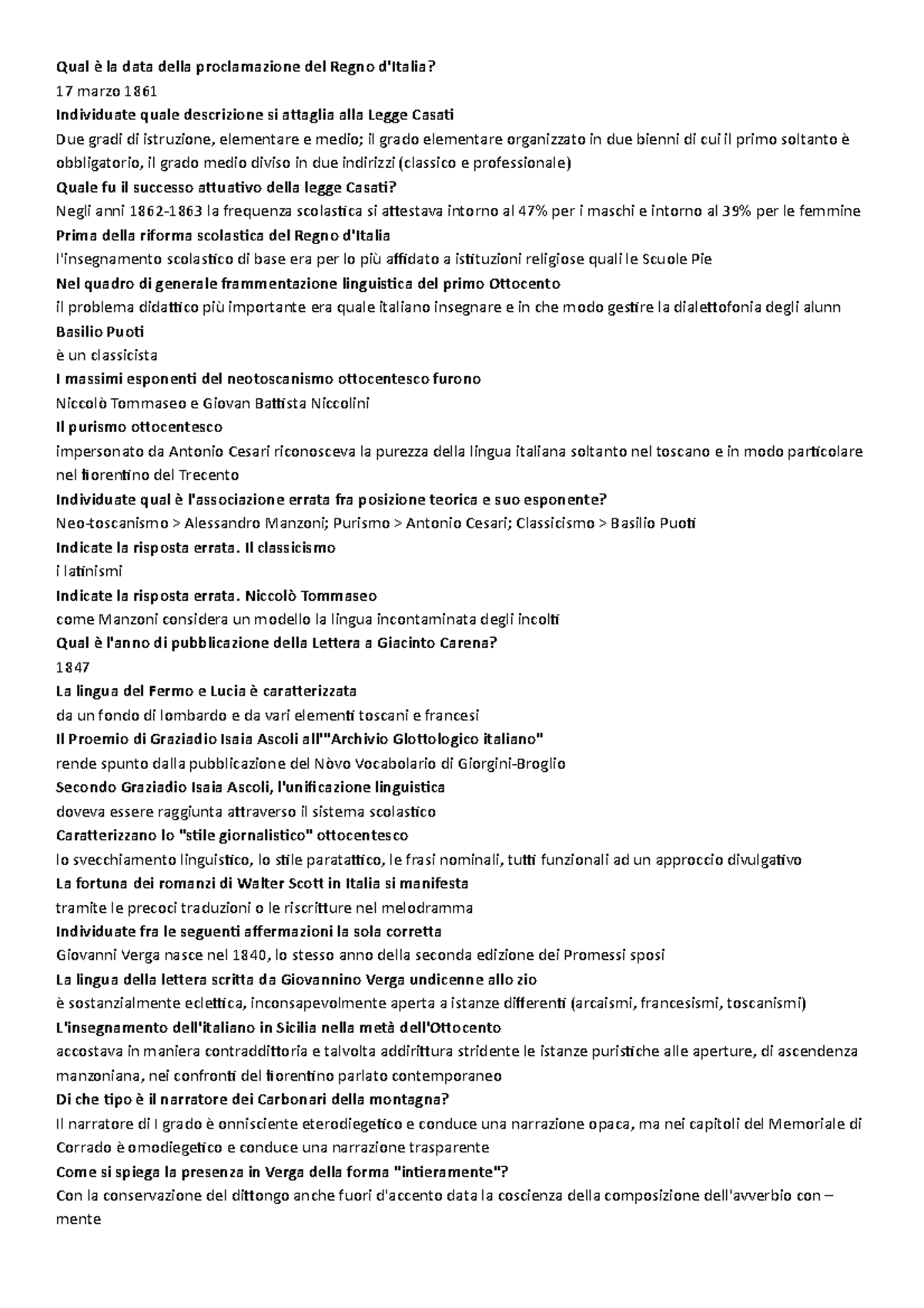 Linguistica Italiana - Qual è la data della proclamazione del Regno d ...