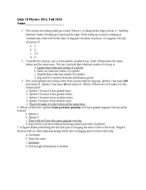 Physics 1021 Lab 2 - Lab 2 - Lab 2: Motion in 2D Goals The objective of this lab is to use ...
