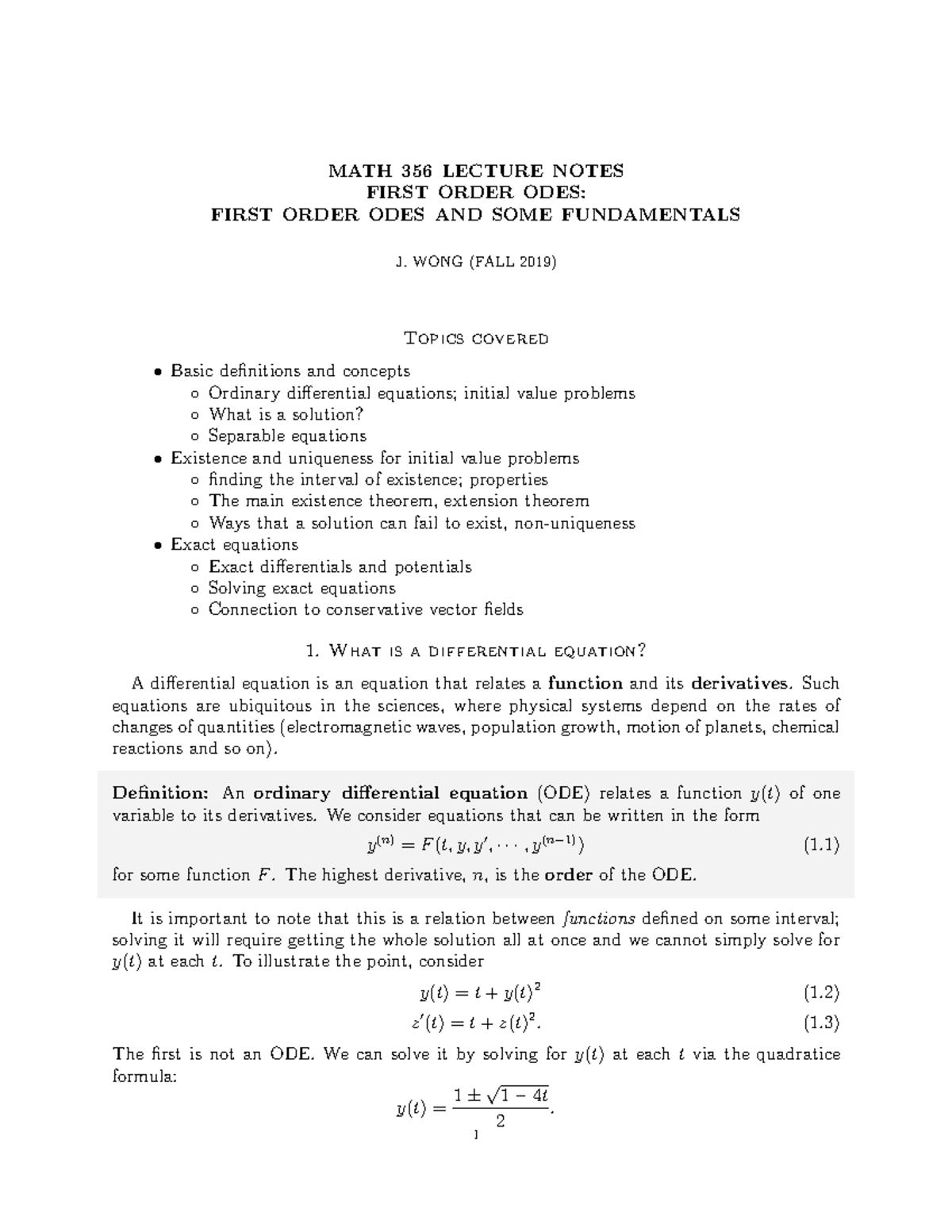 ODEs1 first order - perfect - MATH 356 LECTURE NOTES FIRST ORDER ODES ...