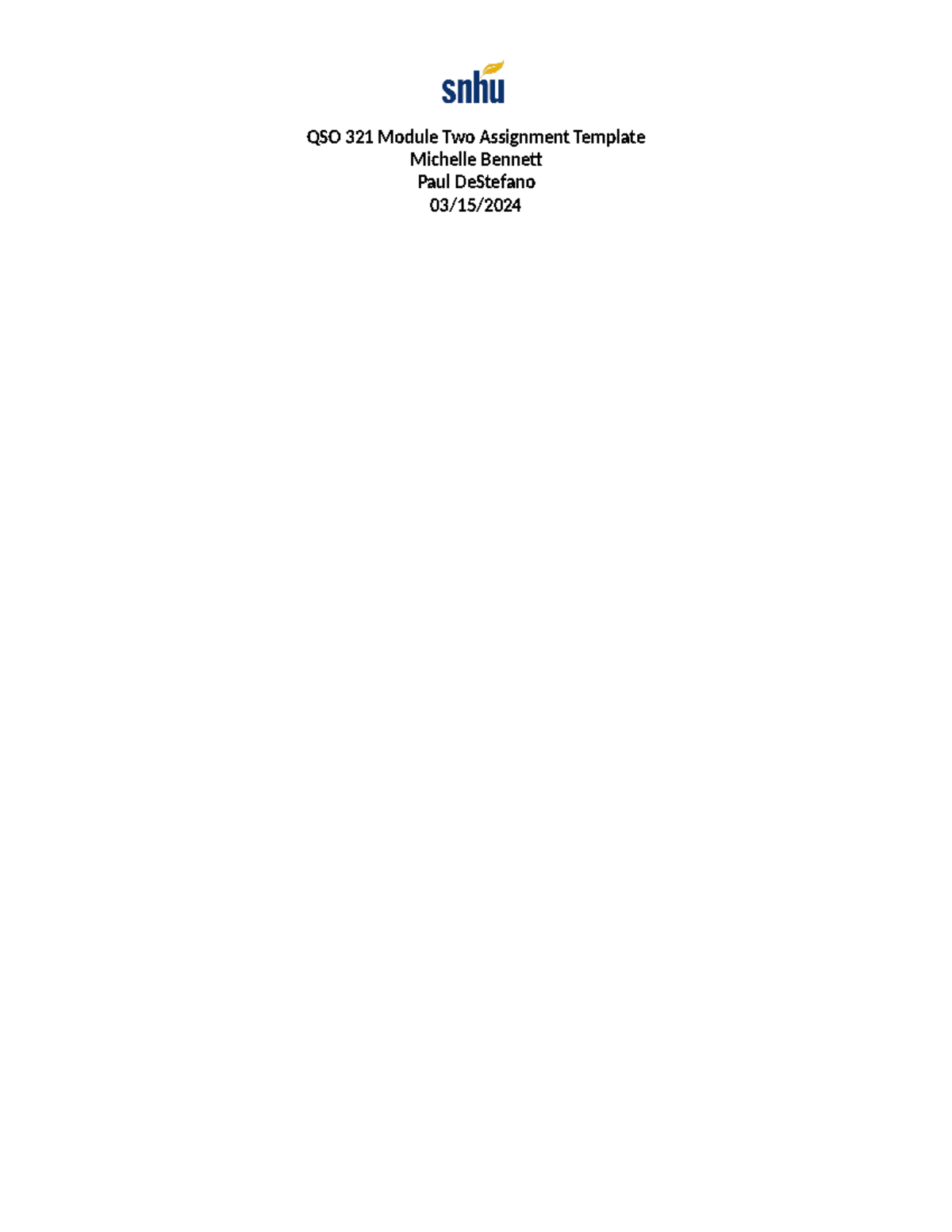 Module Two Assignment Template - QSO 321 Module Two Assignment Template ...