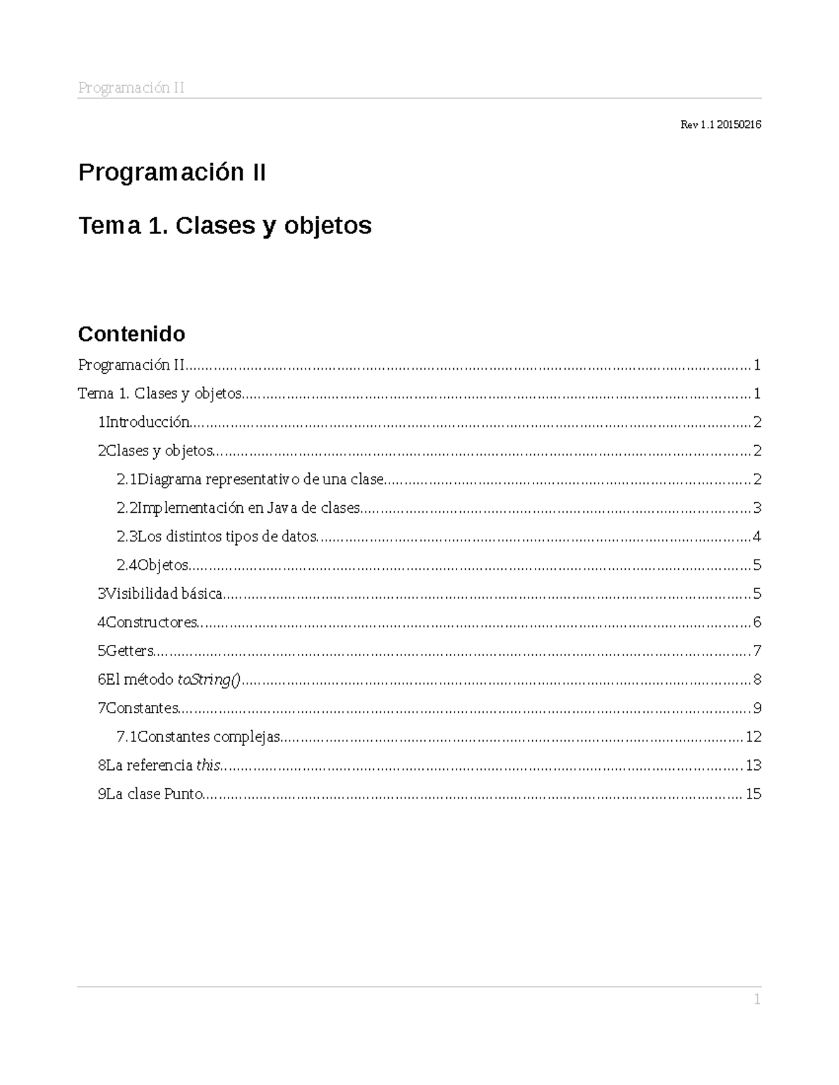 Tema1 clases objetos - POO - Programación I - UVIGO - Studocu