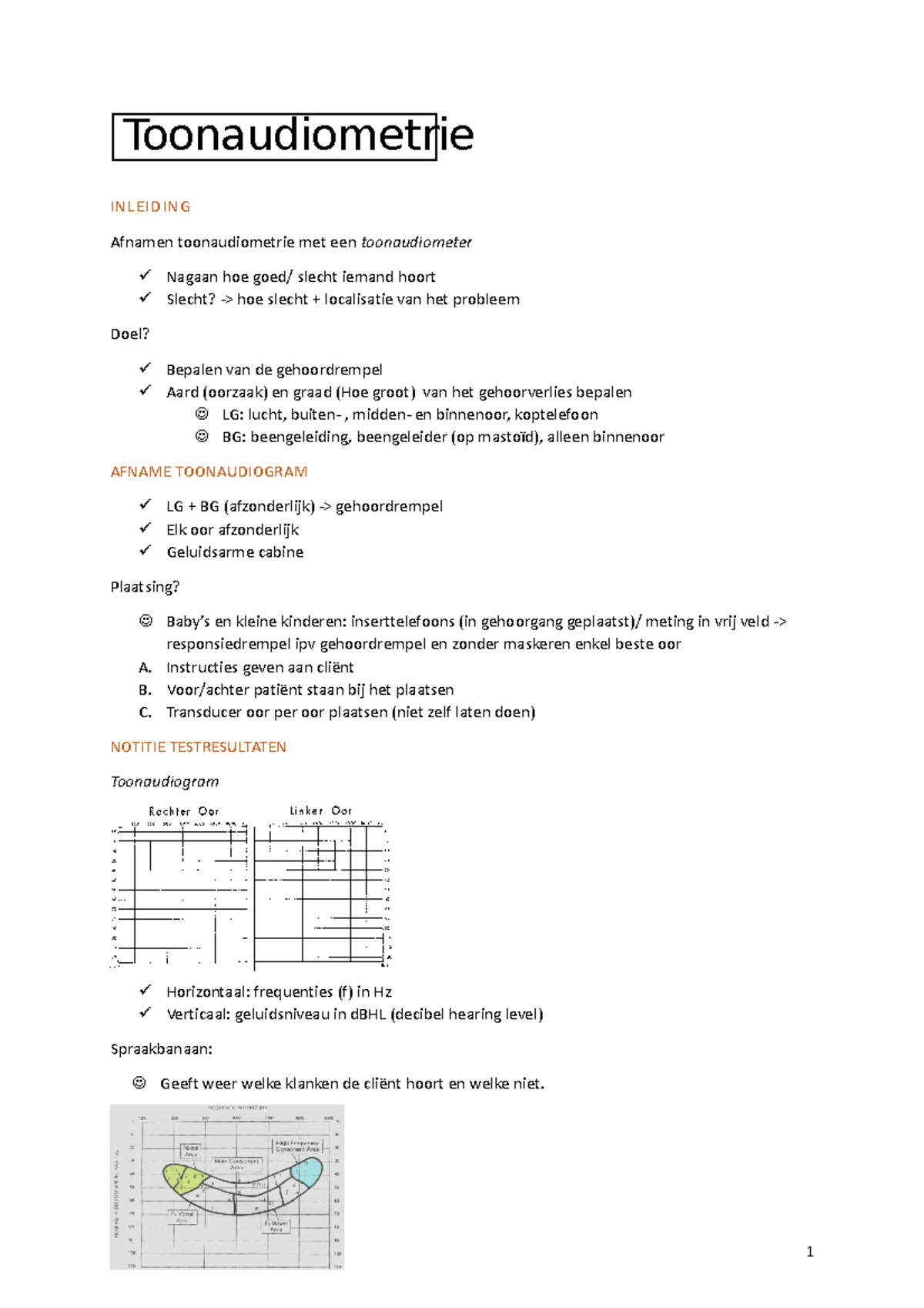 Gehoor assessment samenvatting - Toonaudiometrie INLEIDING Afnamen ...