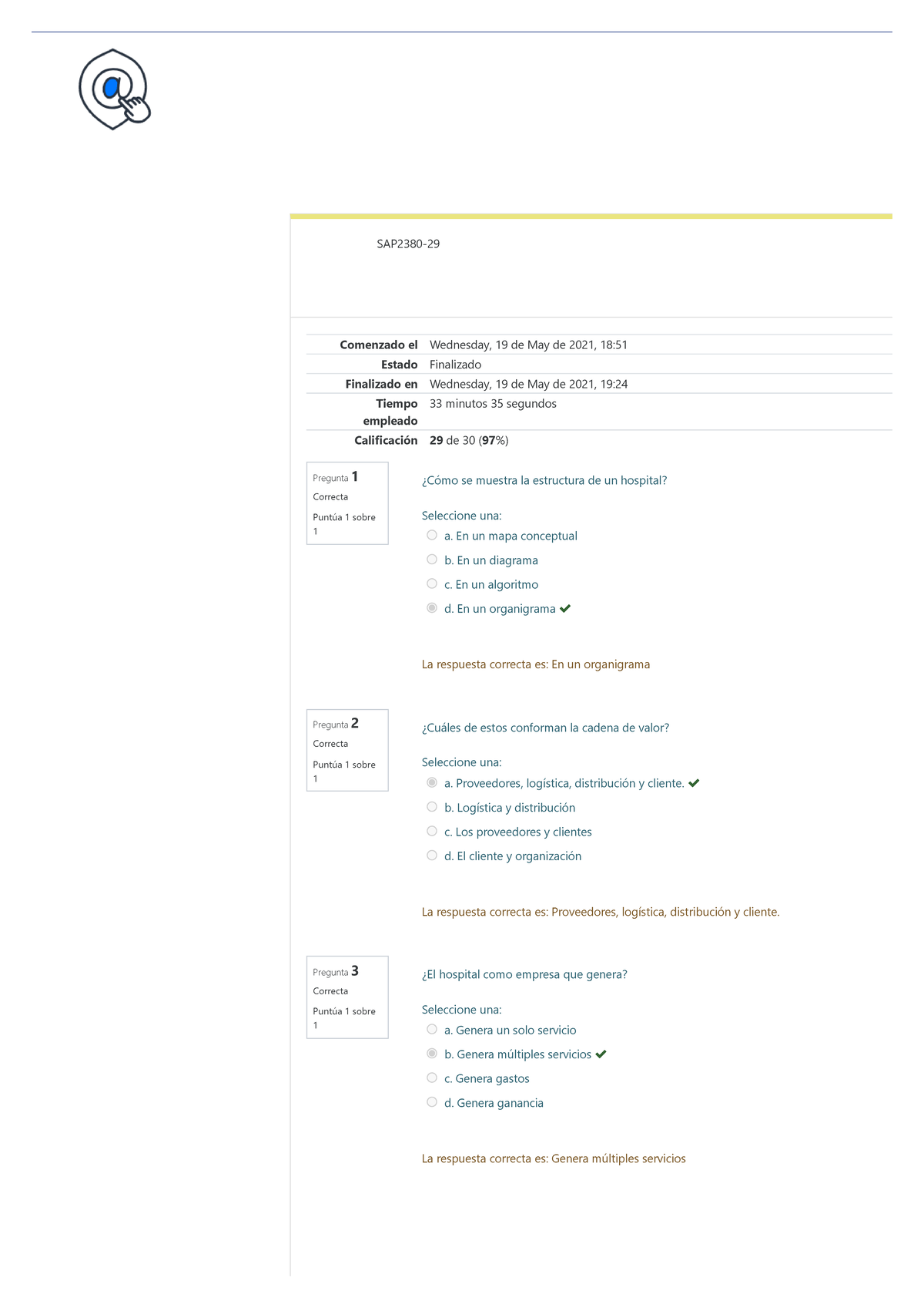 Examen Final - SAP 2380-05 - 19 de mayo - 6 30 pm Revisión del intento ...