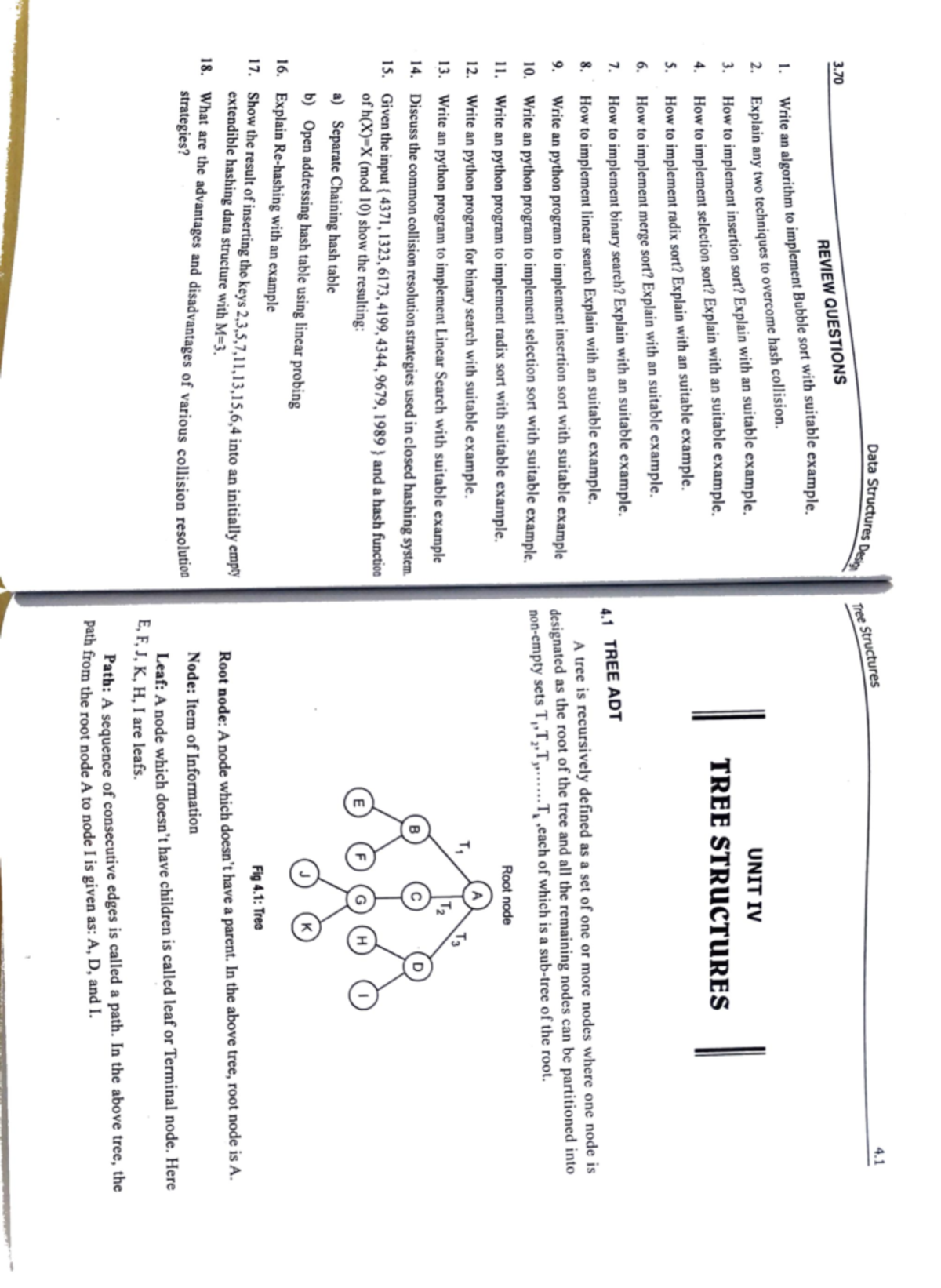 Unit 4 Tree Structures Data 4 Structures 3 Review Questions Suitable Example 1 Write