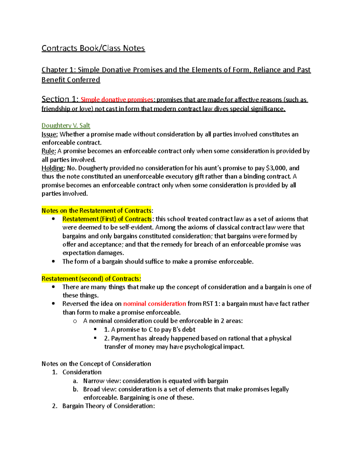Contracts Book:Class Notes - Contracts Book/Class Notes Chapter 1 ...