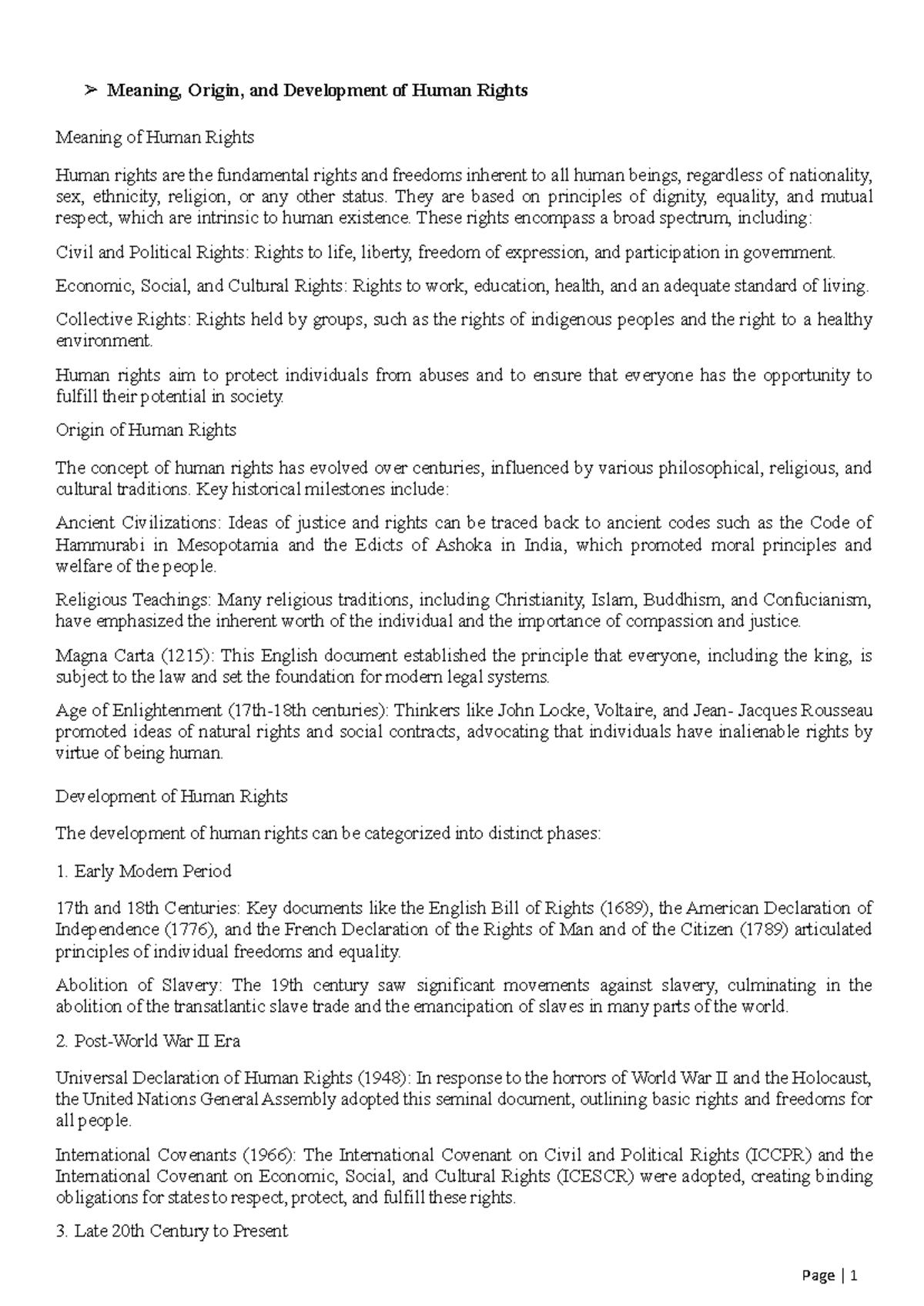 Human Right long note - data - Meaning, Origin, and Development of ...