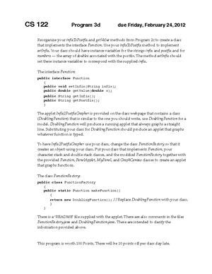 CS122 2011-2012 Assignment 1 - CS 122! Programming Assignment #1! Due ...