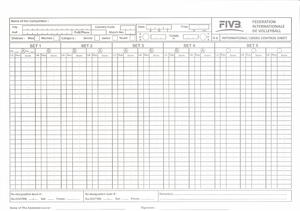 International Scoresheet - FIVB - REMARKS FEDERATION INTERNATIONALE
