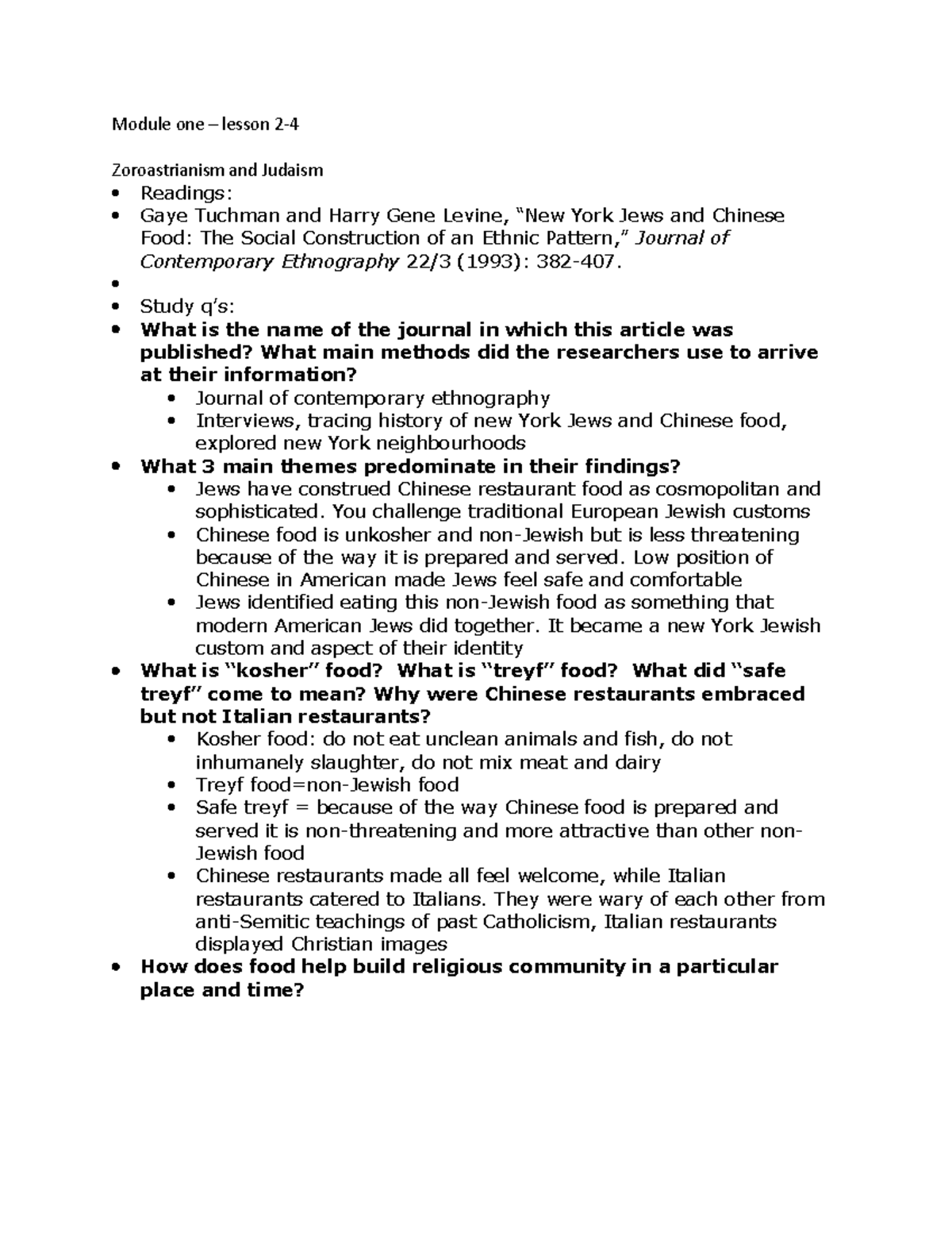 Module one lesson 2-4 (lesson 1 was an intro to course - no work or ...