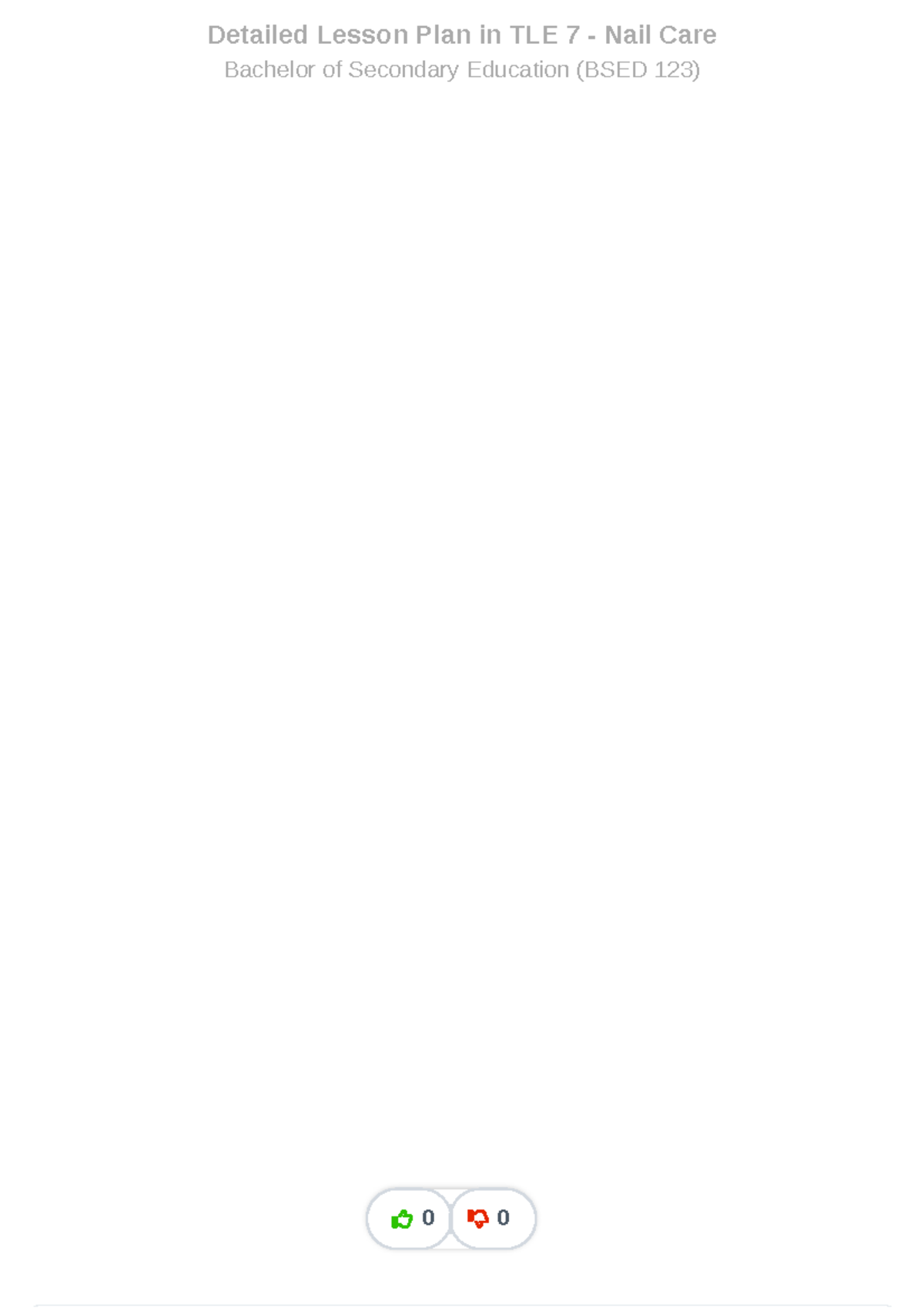 Dlstudocu - nail care - Detailed Lesson Plan in TLE 7 - Nail Care ...