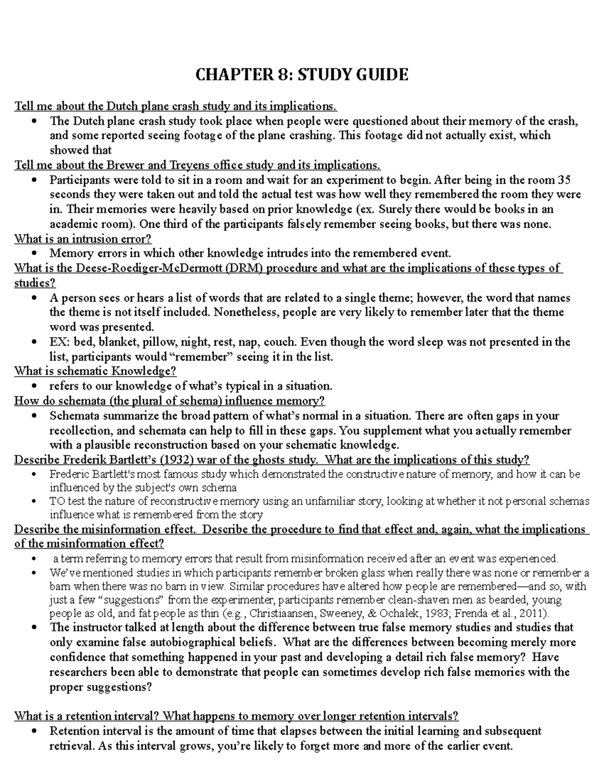 Study Guide Unit 9 - Unit summary - CHAPTER 8: STUDY GUIDE Tell me about the Dutch plane crash ...
