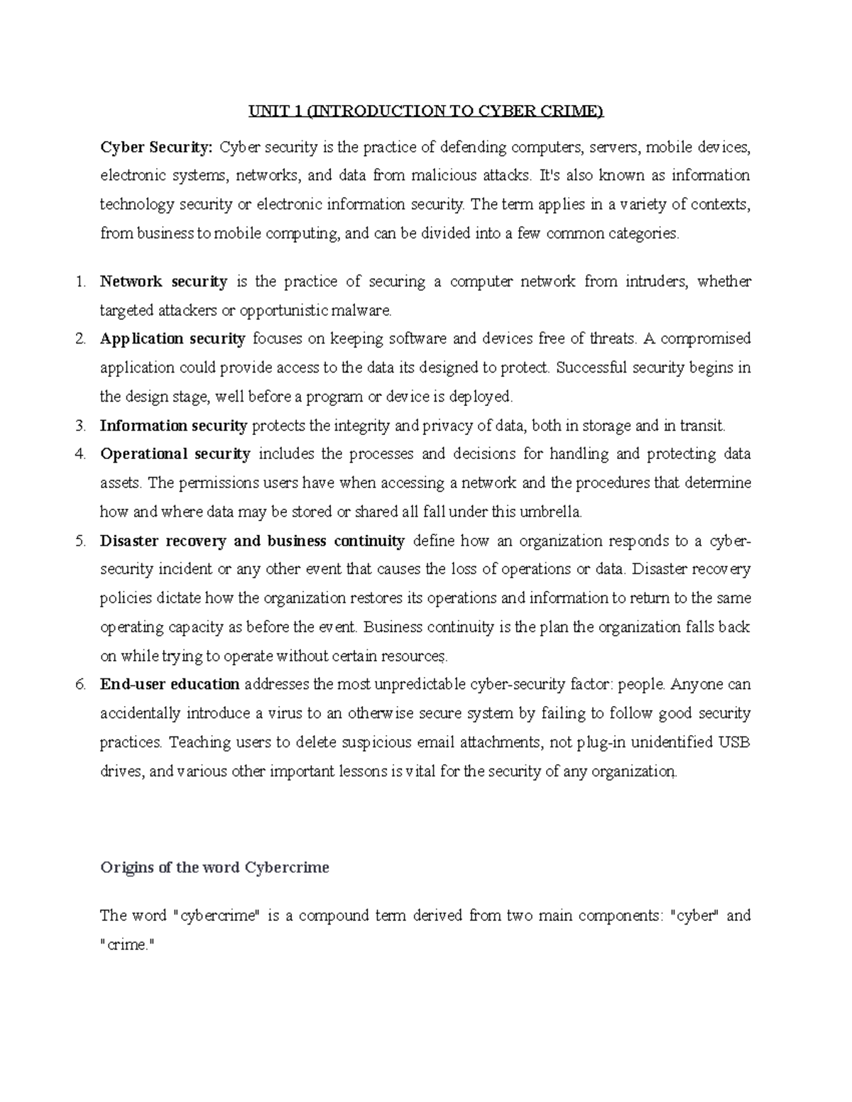 Unit 1 Introduction To Cyber Crime Unit 1 Introduction To Cyber Crime Cyber Security