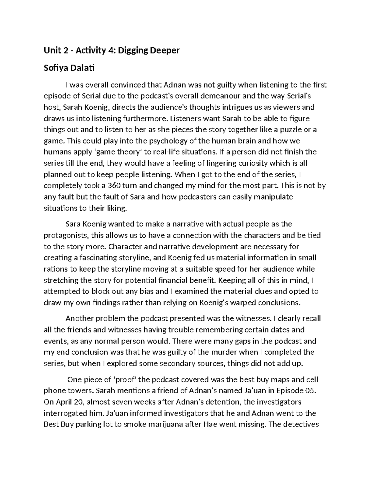 Diggin Deeper - mb mb this is for highschool - Unit 2 - Activity 4 ...