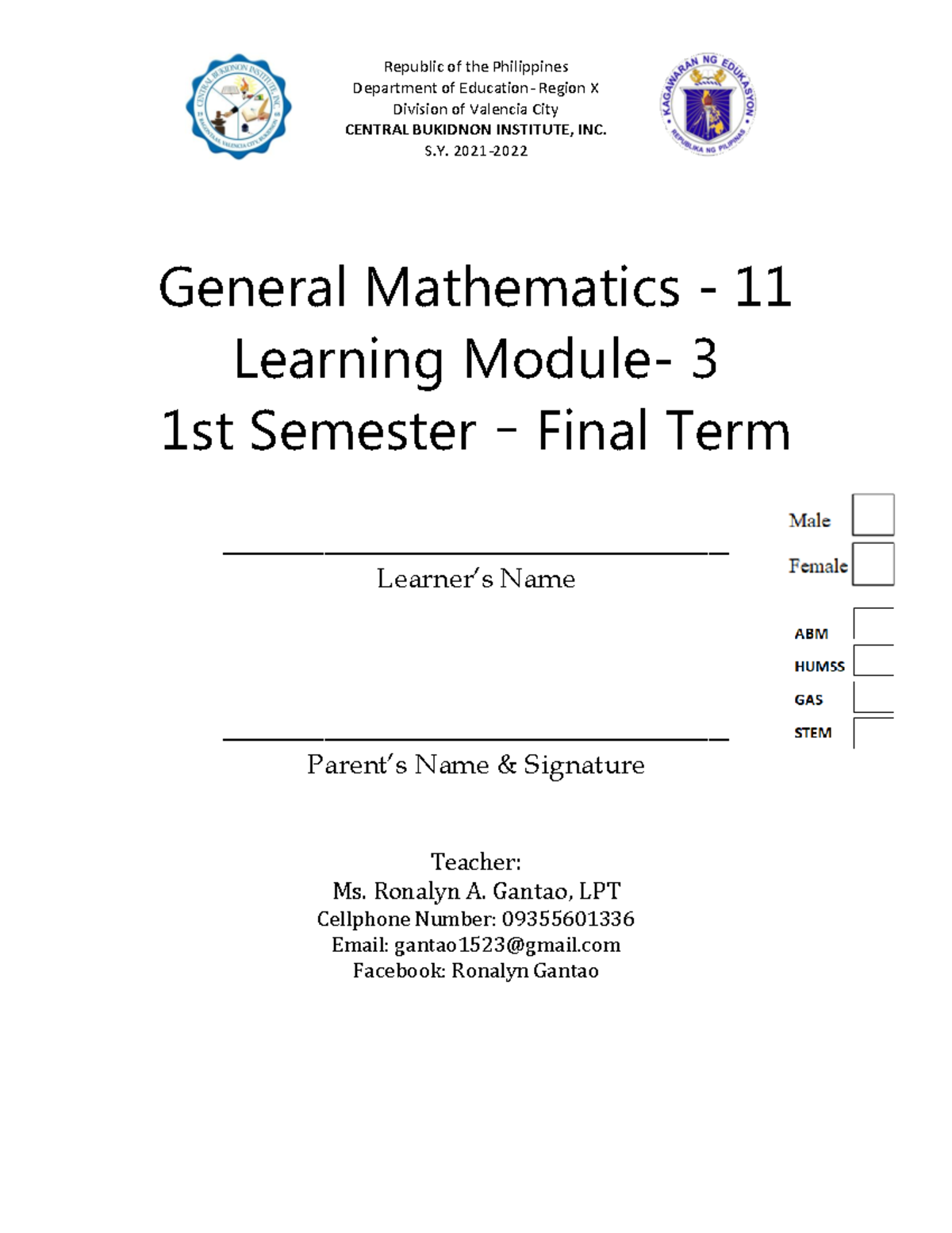 Gen Math 11-F1M3 - Gen Math 11-F1M3 - Republic of the Philippines ...