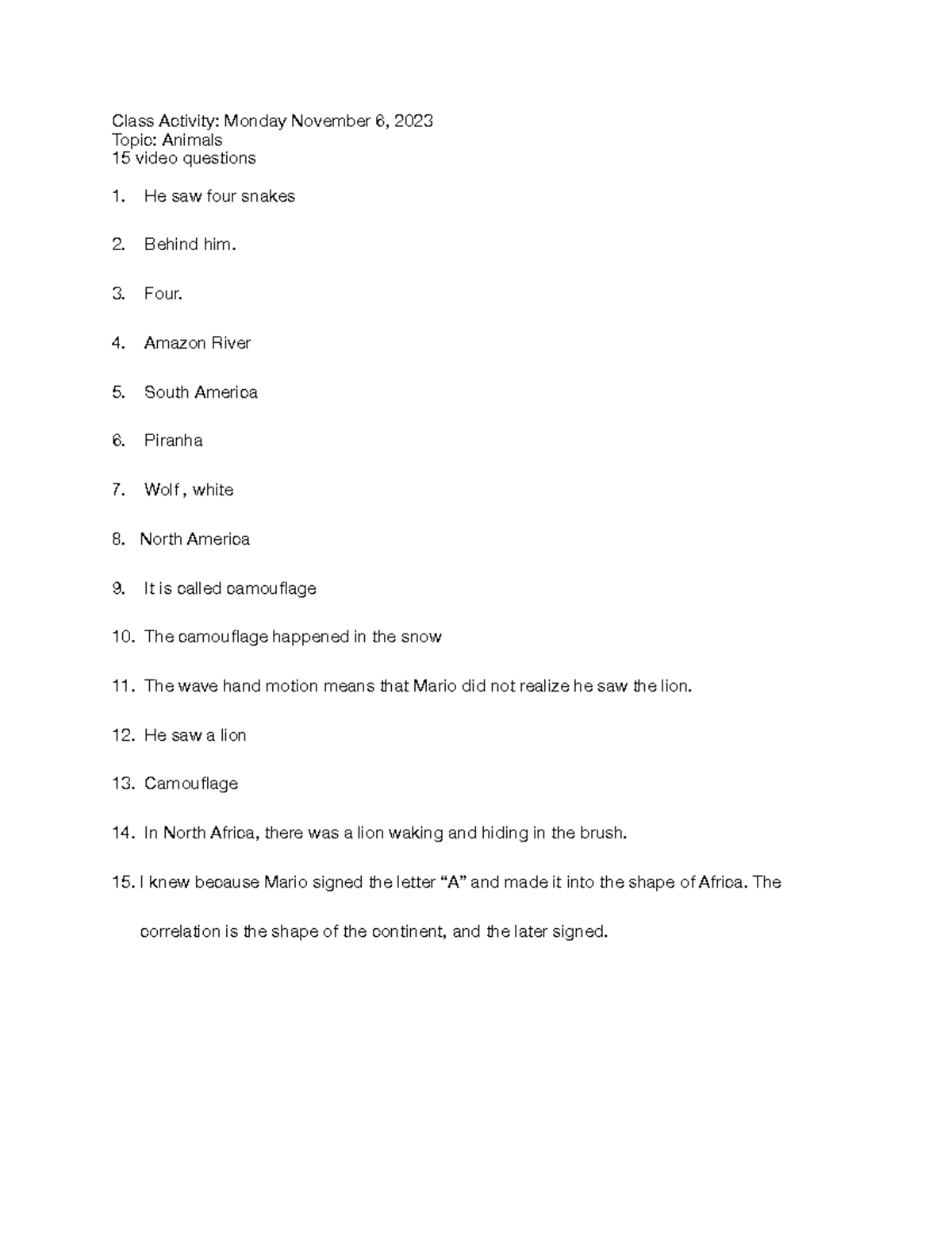 Class Activity sheet - Class Activity: Monday November 6, 2023 Topic ...