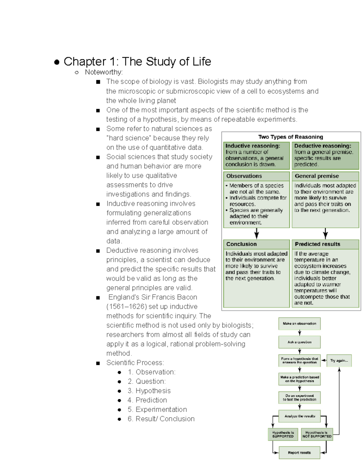 Chapter 1 The Study of Life - Chapter 1: The Study of Life Noteworthy ...