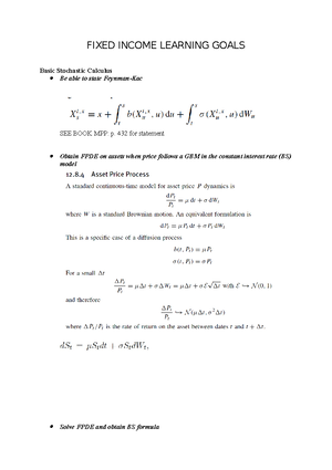 FICR Cheat Sheet - Fixed Income and Credit Risk Cheat-Sheet Discounting ...