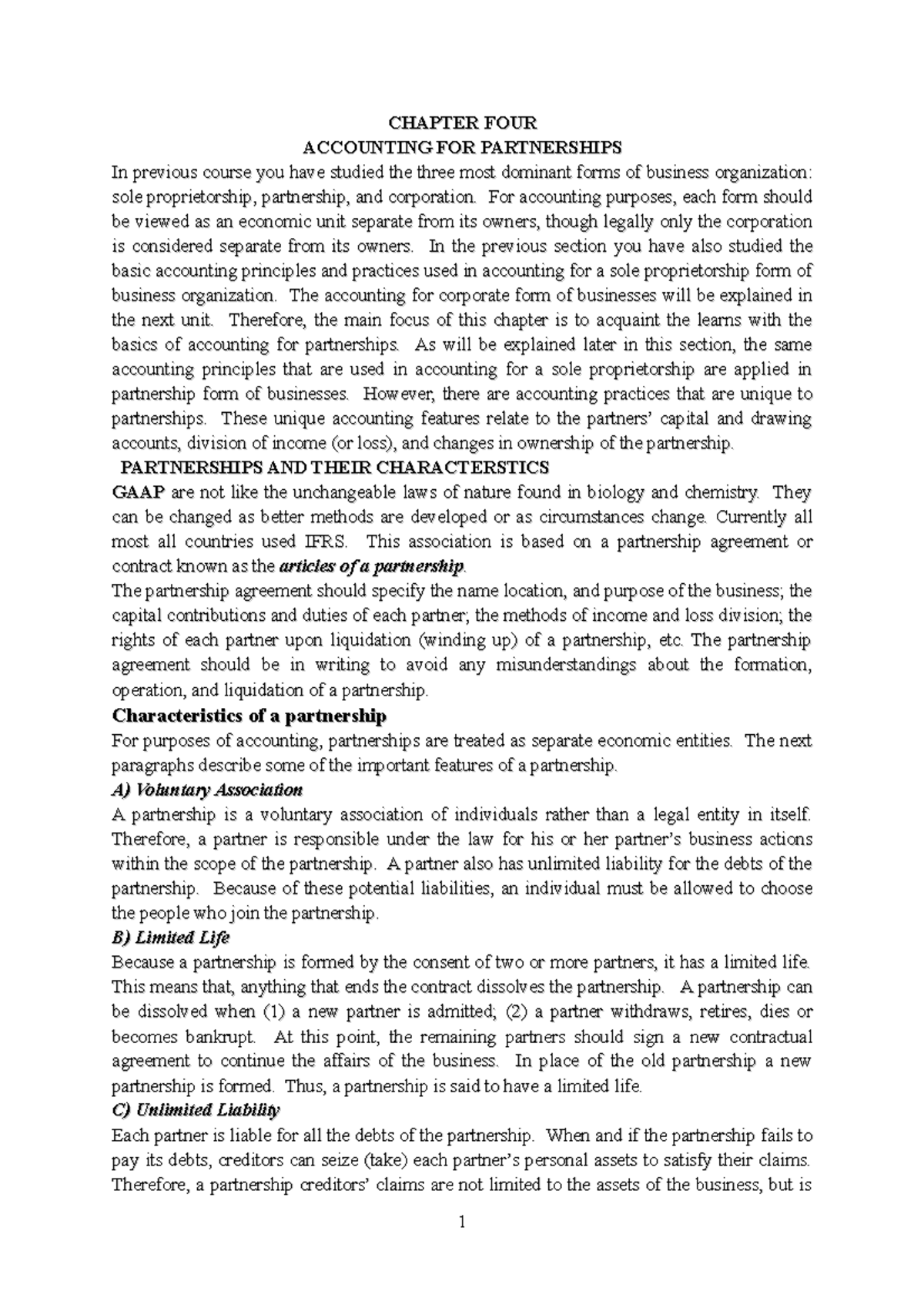 Poa ii Chapter FOUR - best - CHAPTER FOUR CHAPTER FOUR ACCOUNTING FOR ...