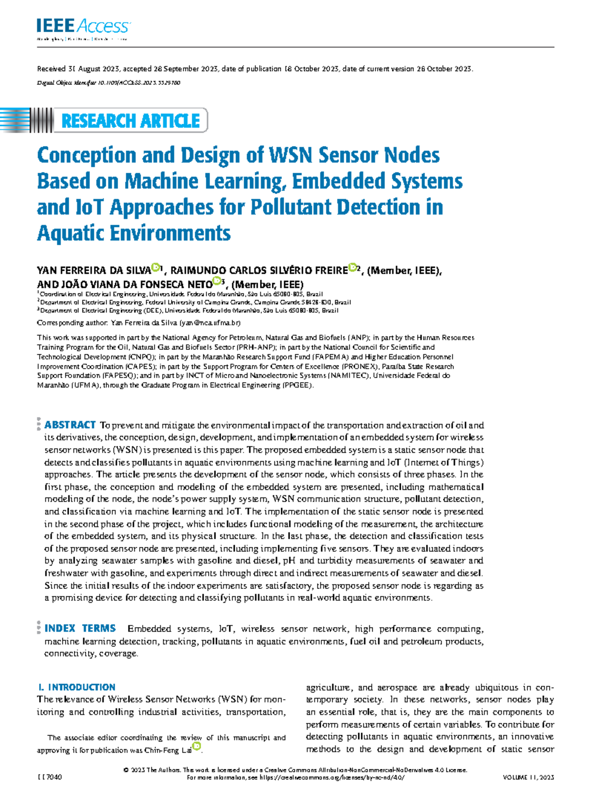 Conception and Design of WSN Sensor Nodes Based on Machine Learning Embedded Systems and Io T ...