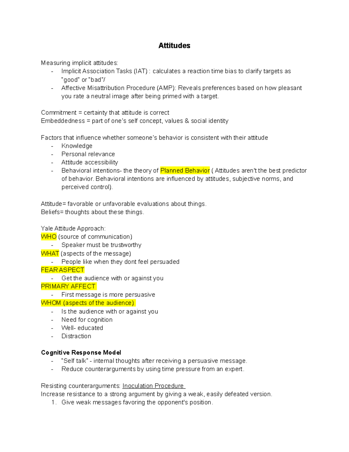 Attitudes & Social Influence - Attitudes Measuring implicit attitudes ...