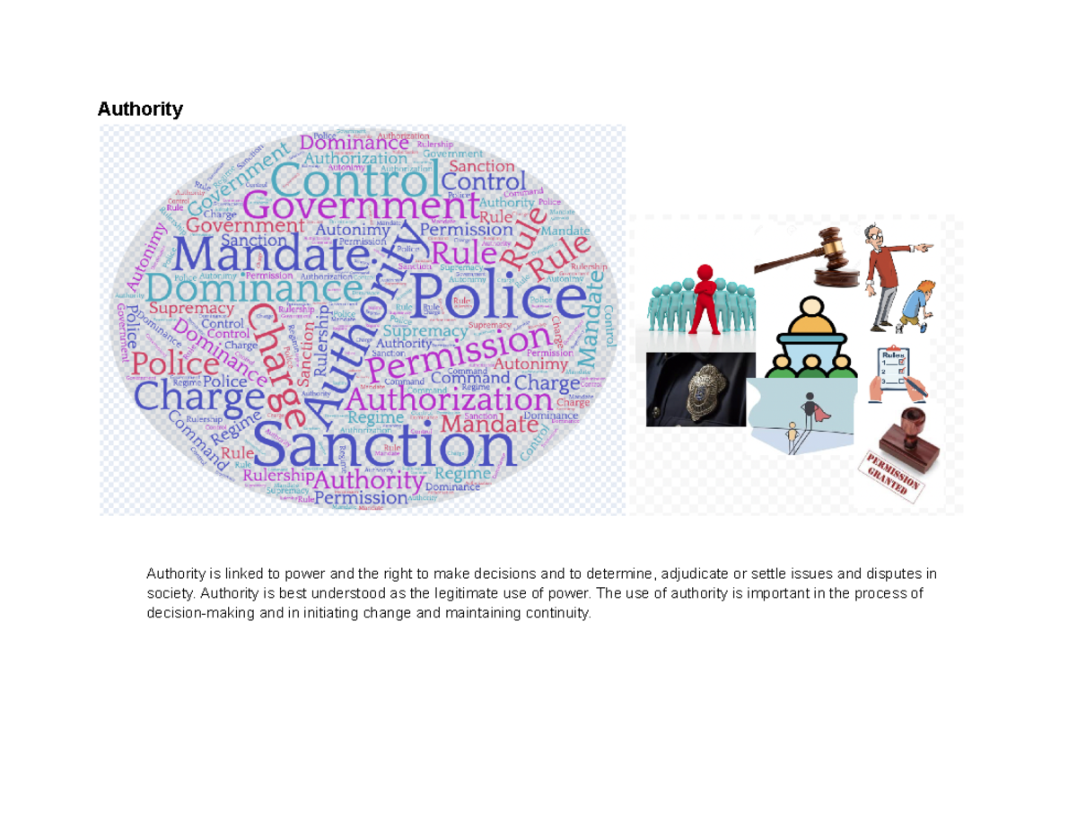 SAC concepts booklet - Authority Authority is linked to power and the ...