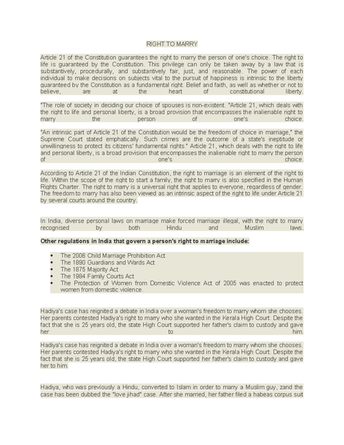 Right TO Marry - good content - RIGHT TO MARRY Article 21 of the ...