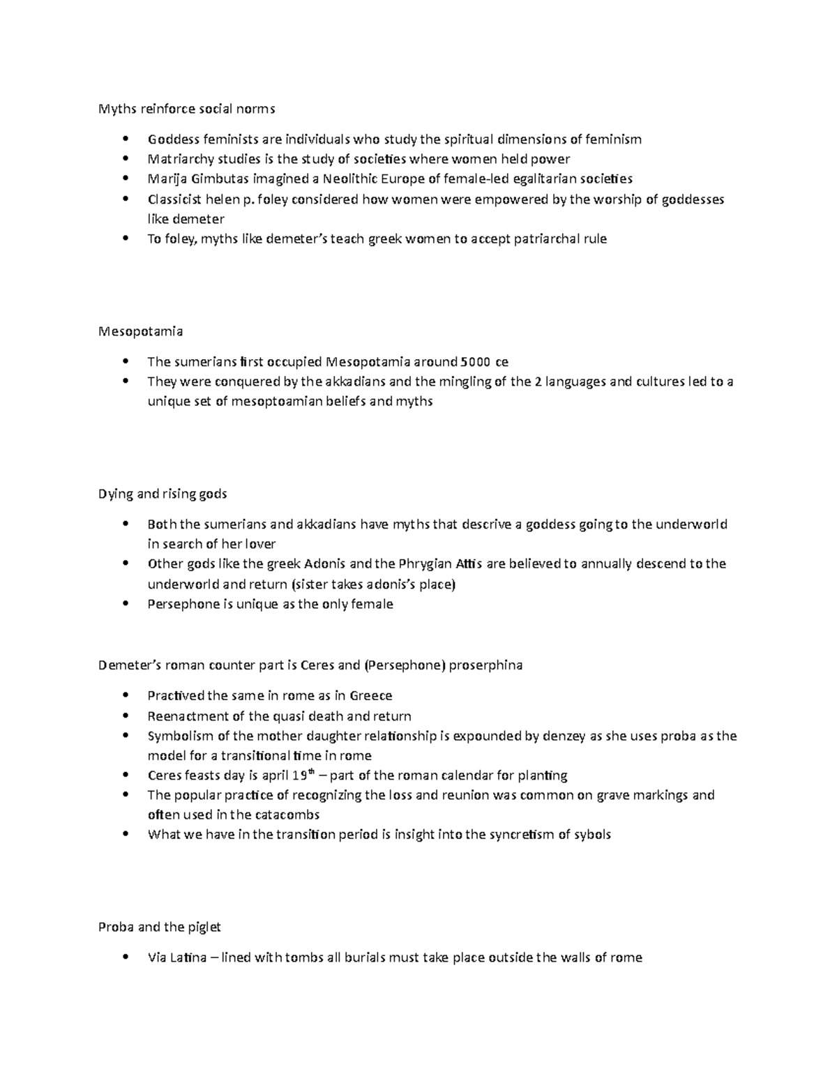 Mythology 9-14-17 - Lecture notes Week 4 - Myths reinforce social norms ...