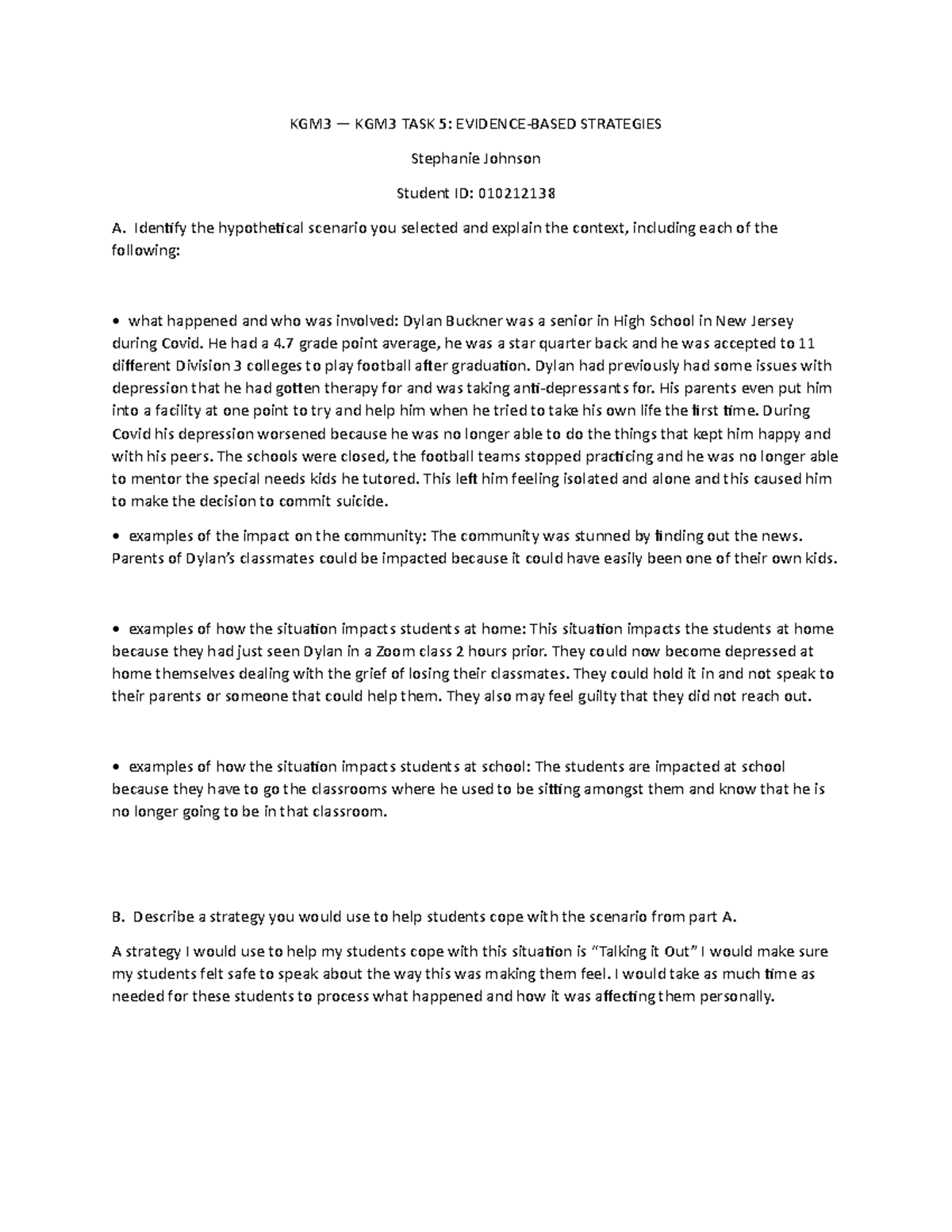 D 168 Task 5 - D 168 task 5 - KGM3 — KGM3 TASK 5: EVIDENCE-BASED ...