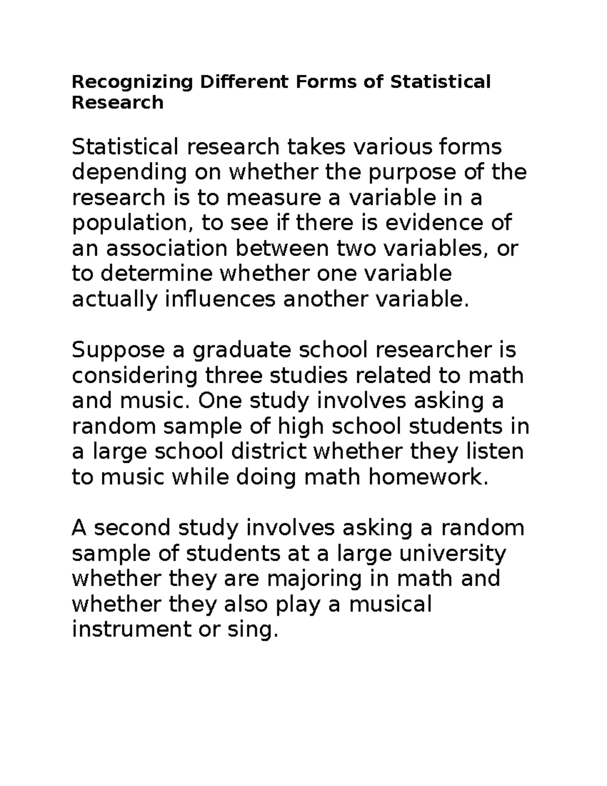 - 24 - 1A - Prof m - Recognizing Different Forms of Statistical ...