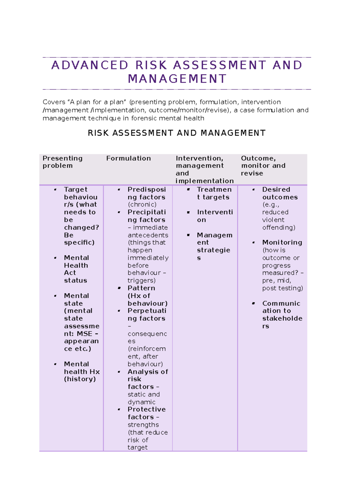 Advanced Risk Assessment and Management 8 - A D VA N C E D R I S K A S ...