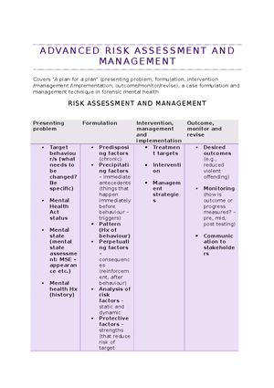 Advanced Risk Assessment and Management 11 - A D VA N C E D R I S K A S ...
